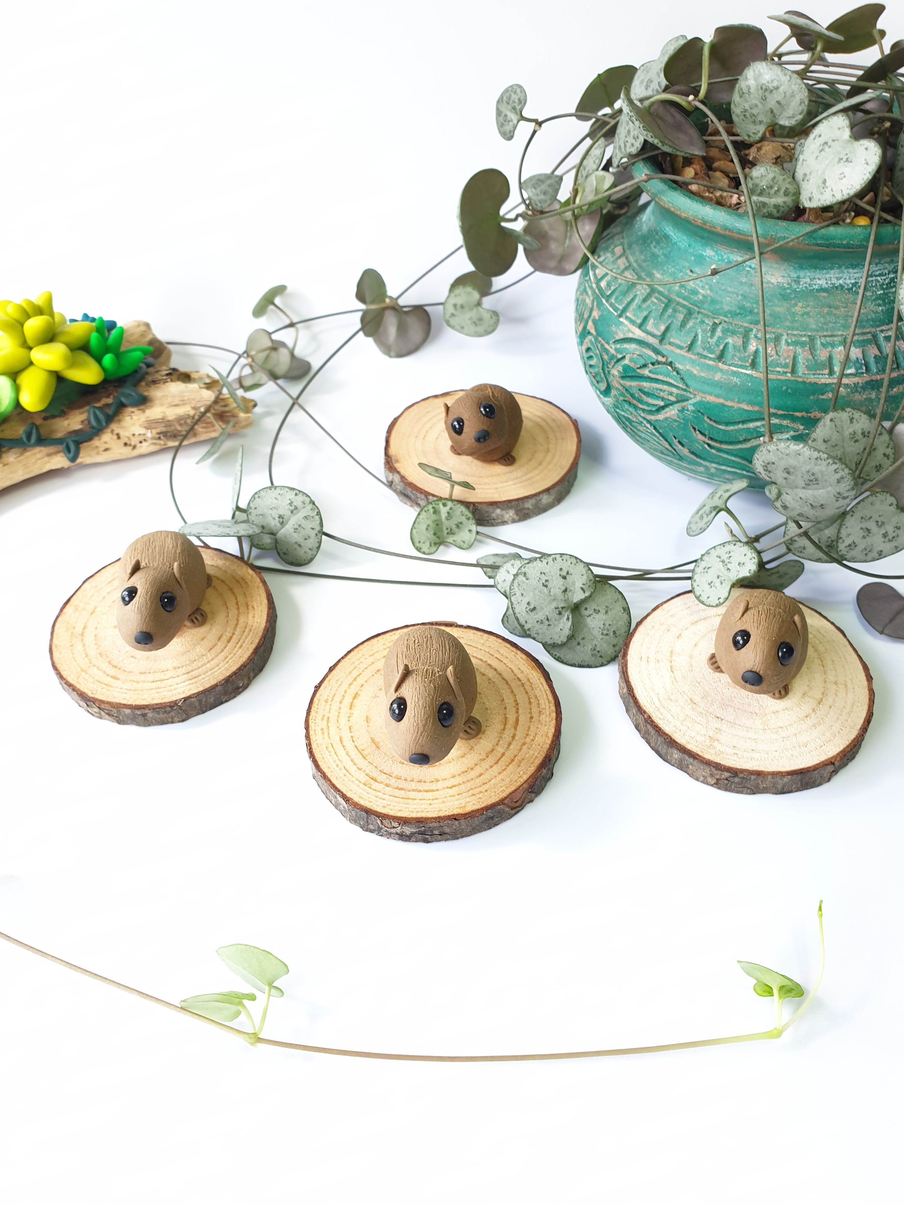 Wombat sculpture miniature collectable – Blue Wren Creations